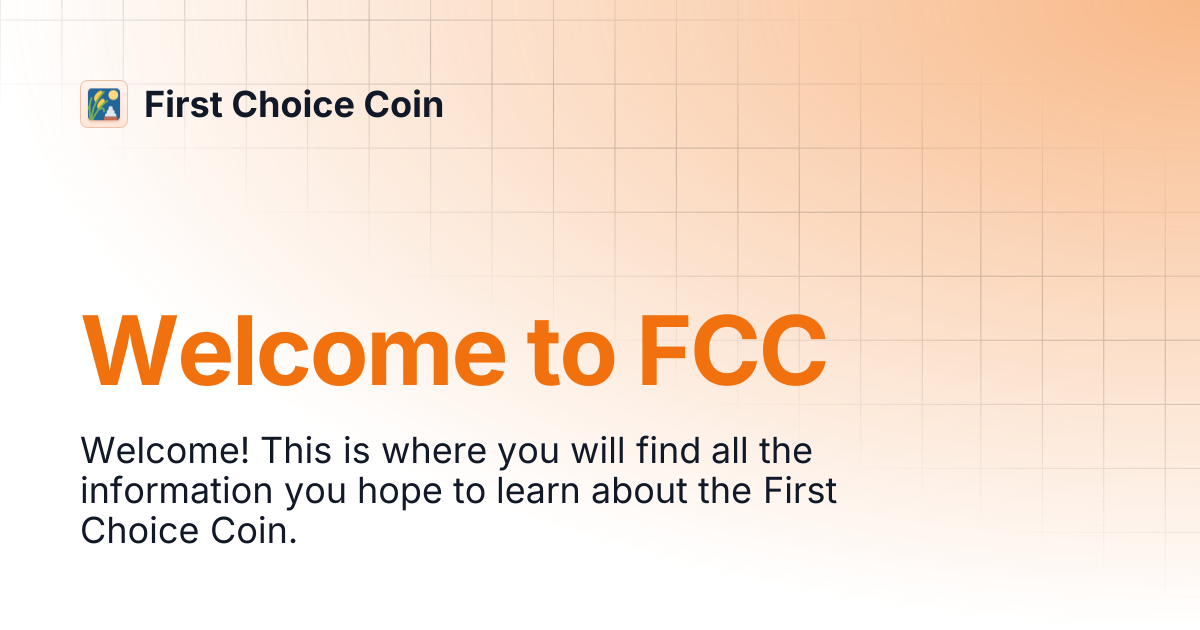 Welcome to FCC | First Choice Coin